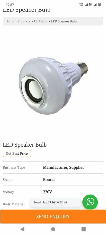 1 Multi colour Speaker Bulb, For Home Price in Faridabad, Haryana ...