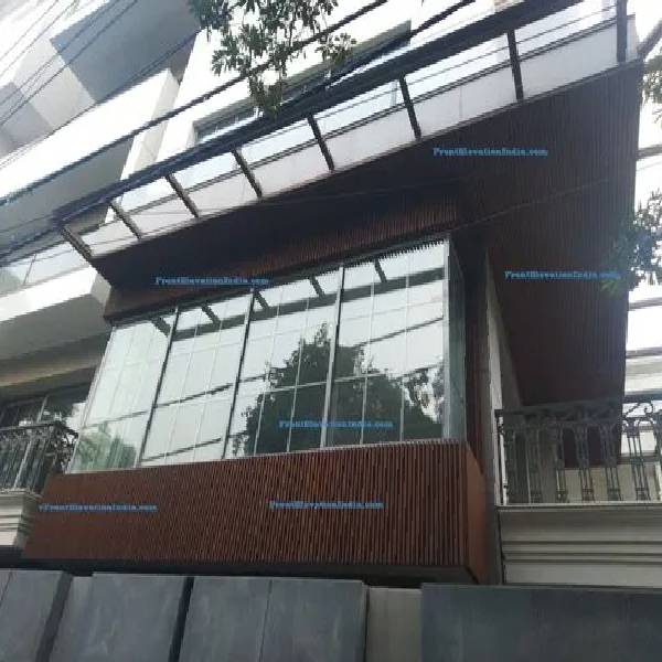 WPC Louver Cladding in Delhi - FRONT ELEVATION INDIA