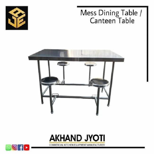 Stainless Steel Mess Dining Table, 4 Seater in Surat - AKHAND JYOTI GAS ...