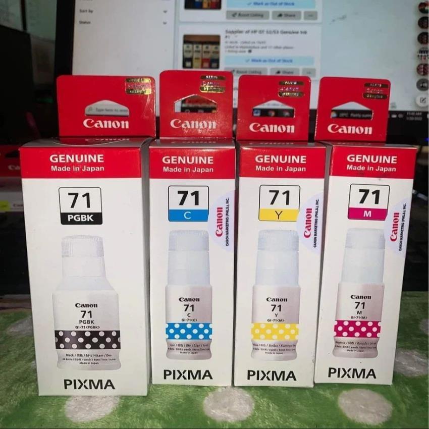Canon PIXMA GI-71 Black CYAN Yellow Magenta Ink Bottles G1020 G2020 ...