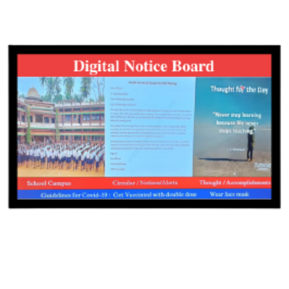 32"" Wall Mounted Digital Notice Board, For Office, Board Size: 24"" x ...