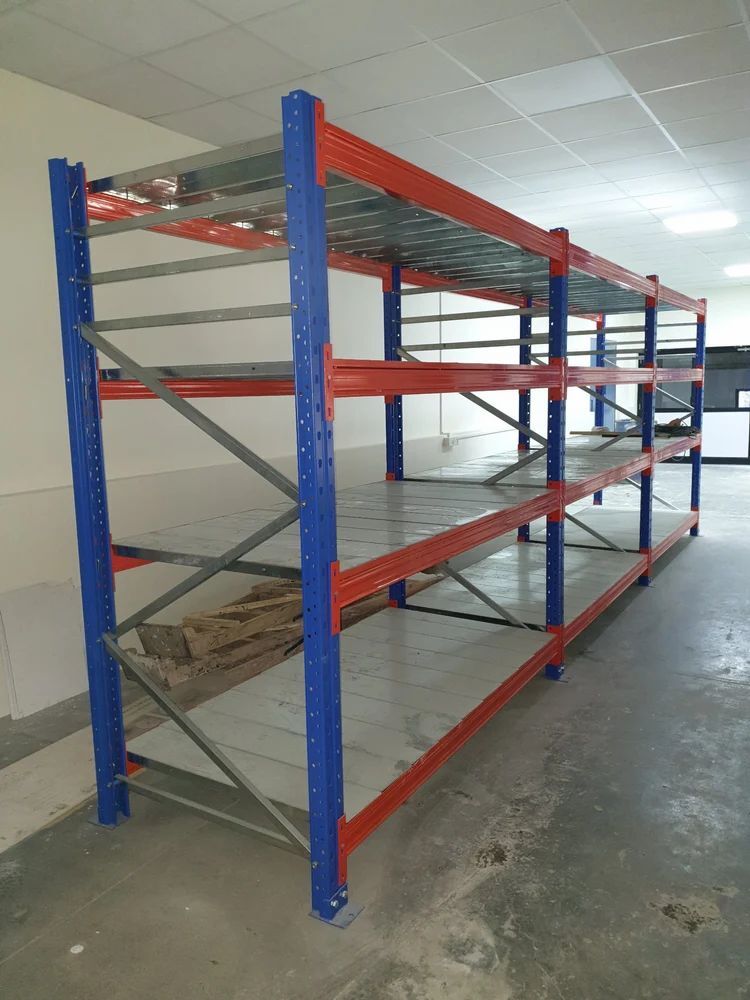 8 Feet Free Standing Unit MS Shelving Rack, For Supermarket, 4 Shelves ...
