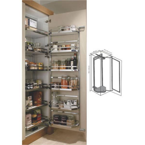Rectangle Stainless Steel Pantry Unit Soft Close flat wire basket Price ...