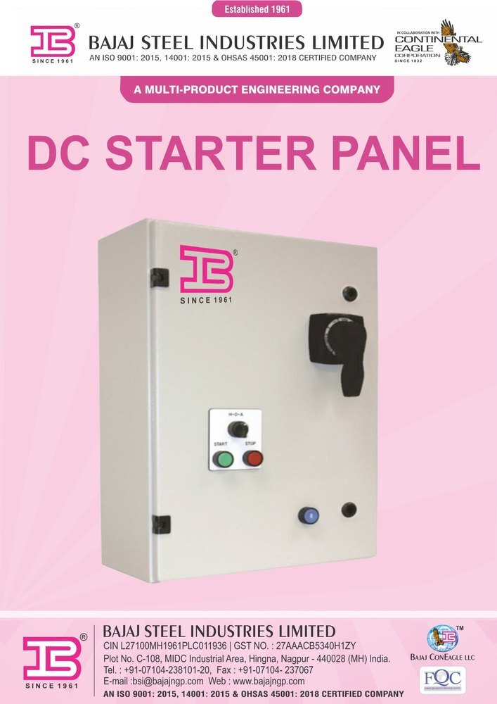 Bajaj Mild Steel DC Starter Panels, For Industrial Price in Nagpur ...