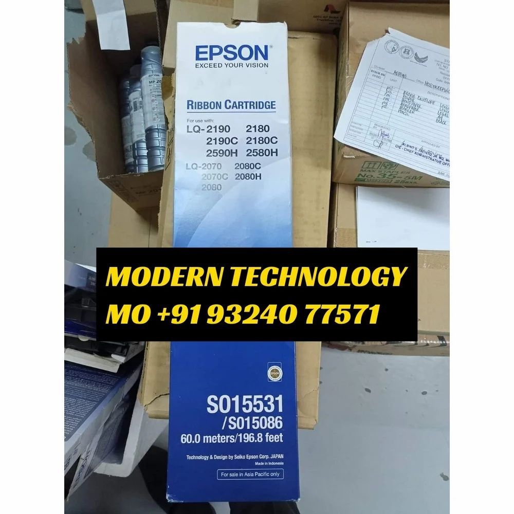 Black Epson LQ 2190 Original ribbon cartridge for passbook printer ...