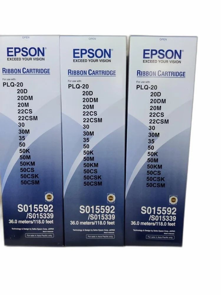 Black Epson Plq 20 Ribbon Cartridge, 1000 Pages