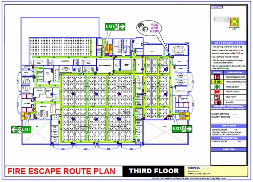 Black Fire Escape Route Plans Service, For Advertising at 1500.00 in ...