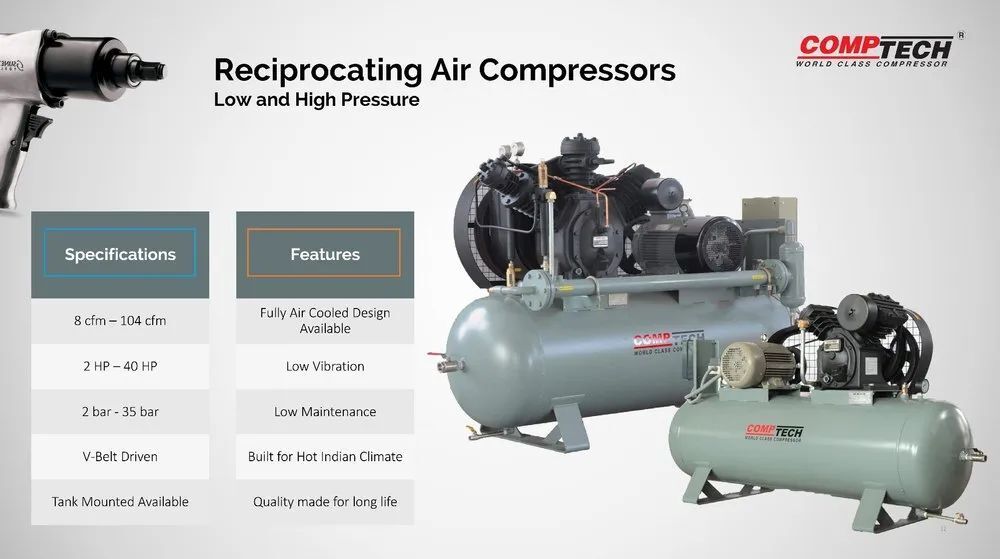 Comp Tech 15 Hp Reciprocating Air Compressor Price in Chandigarh ...