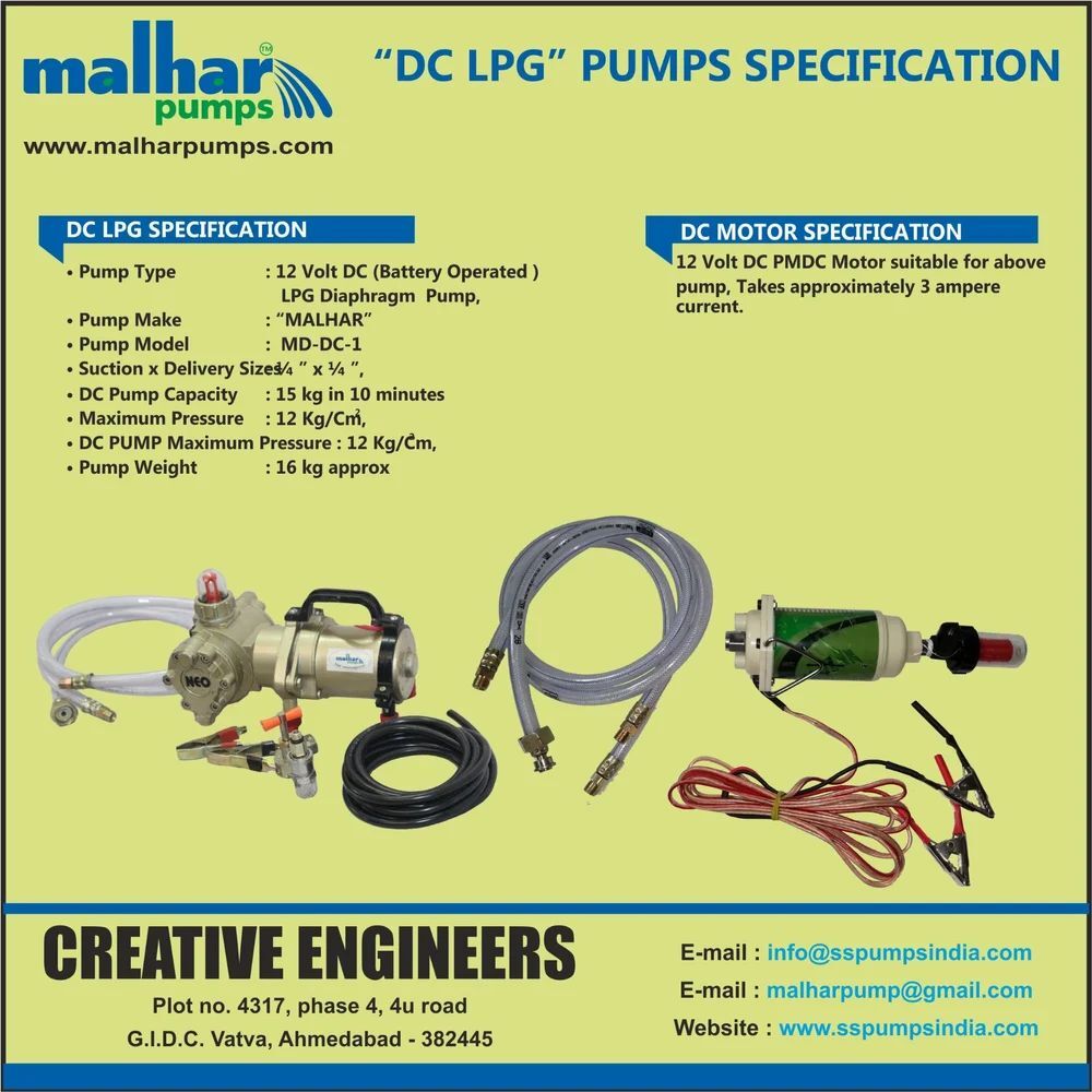 DC LPG Pump Manufacturer & Seller in Ahmedabad - CREATIVE ENGINEERS