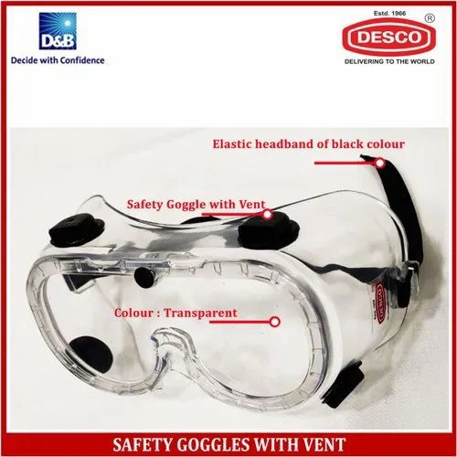 DESCO Frame Type: Elastic Band Safety Goggle with Vent Price in Delhi ...
