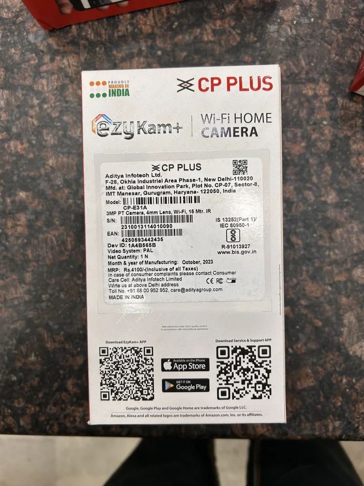 Dome(Indoor) 4 MP CP PLUS WIFI HOME CAMERA Price in Delhi, Delhi ...