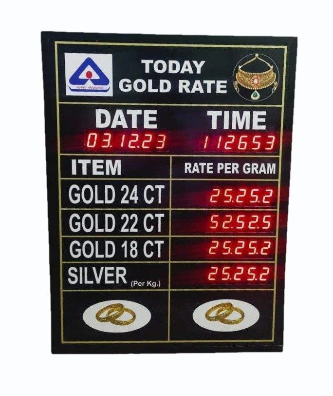 Electronic Jewellers Gold Rate Display Board Manufacturer & Seller in ...