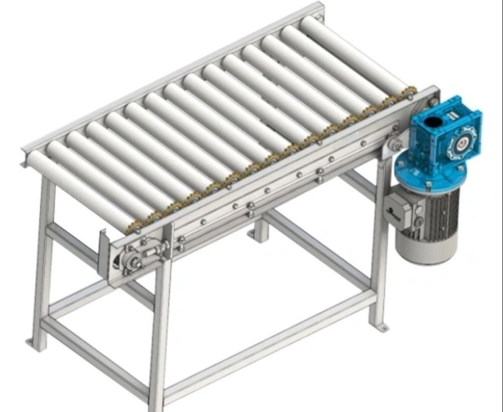 EOL Packaging 10 Feet 3HP Motorized Roller Conveyor, Roller Diameter ...