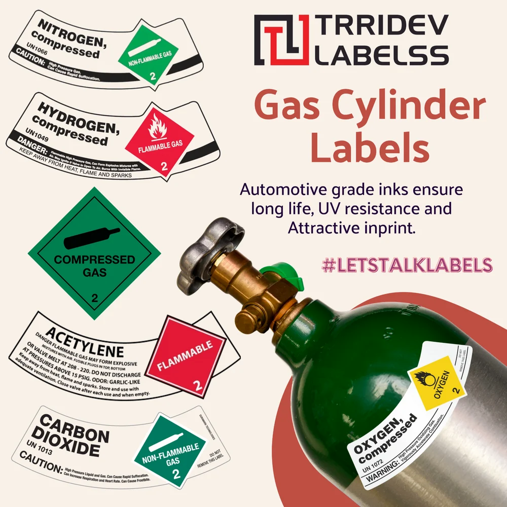 Flammable Gas Cylinder Label Manufacturer & Seller in Chennai - Trridev ...