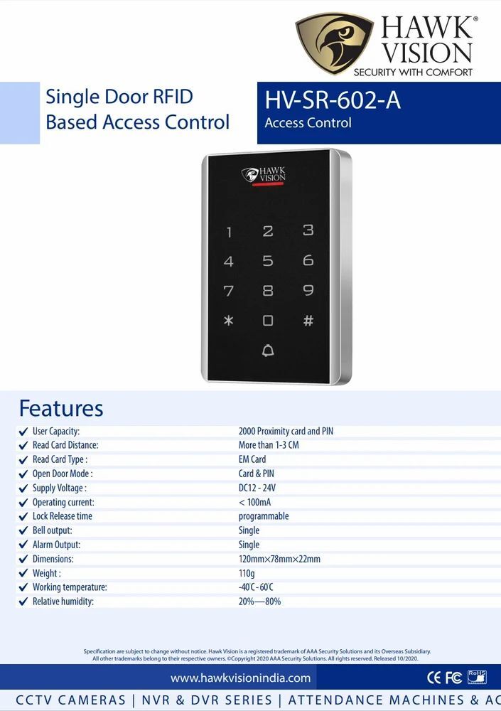 Hawk Vision Single Door Controler Price in Ghaziabad, Uttar Pradesh ...