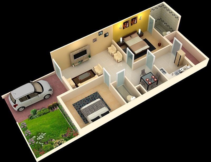 Living Room Interior House Map Designing Services, in Pan India ...