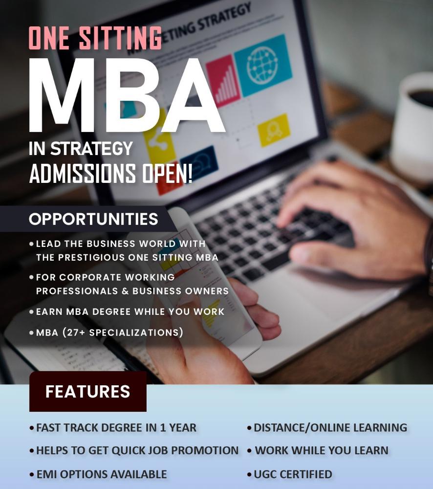 MBA in Strategy Degree in One Sitting Price in Mumbai, Maharashtra – ₹1 ...