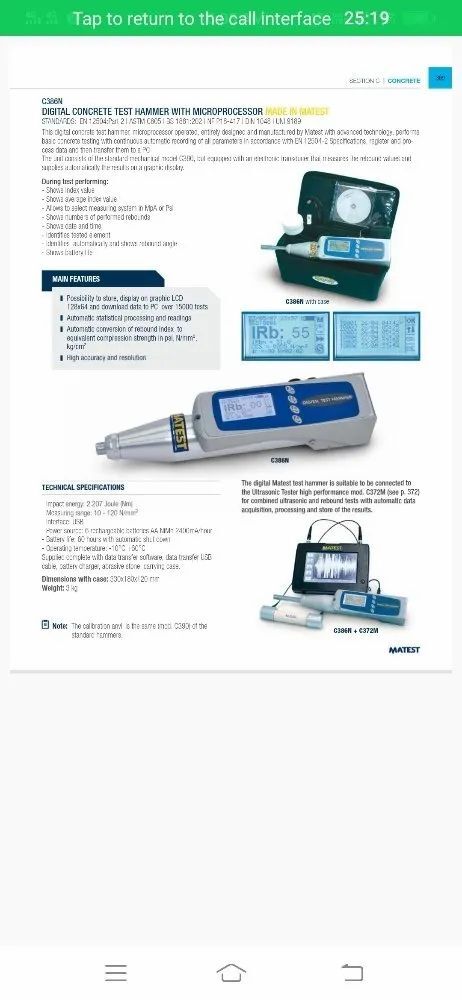 Mild Steel Matest digital rebound hammer, For Concrete Testing, 3kg ...