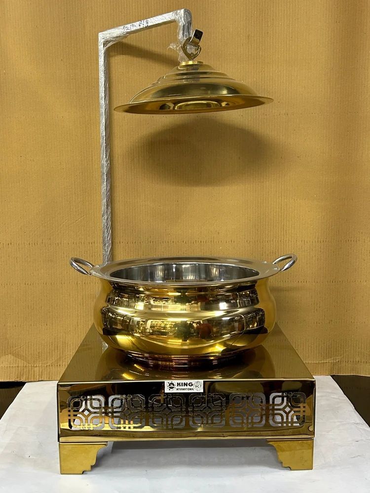 Modern Gold Stainless Steel Chafing Dish Round Food Pan With Hanging ...