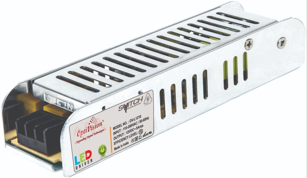 OPTIVISION 220VAC 12v 5a Led Strip Light Driver, 60W, Model Name/Number ...