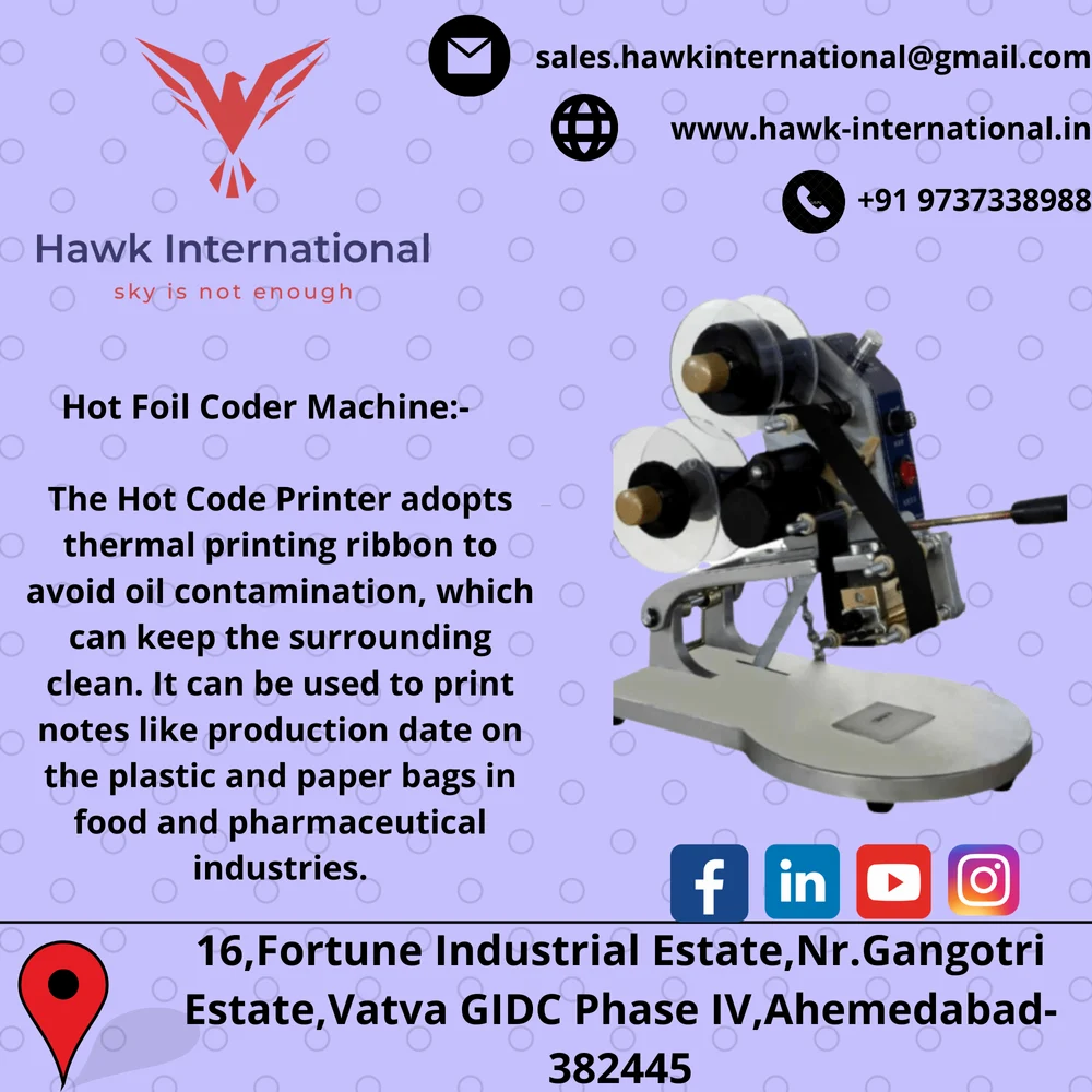 PET Bottle Batch Coding Machine Price in Ahmedabad, Gujarat – ₹25,000 | HAWK INTERNATIONAL