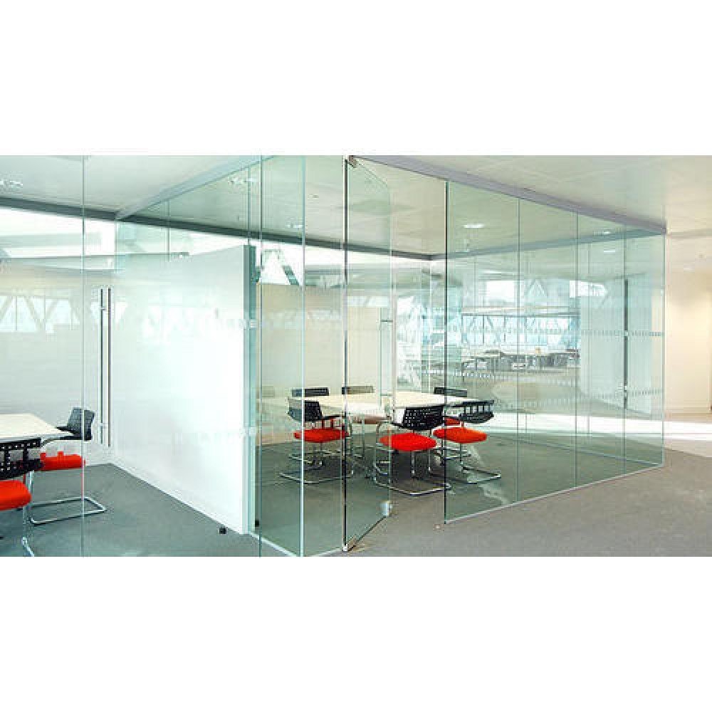 Plain Toughened Glass Office Partition, Shape: Rectangular in Surat - TIRUPATI ALUMINIUM ...