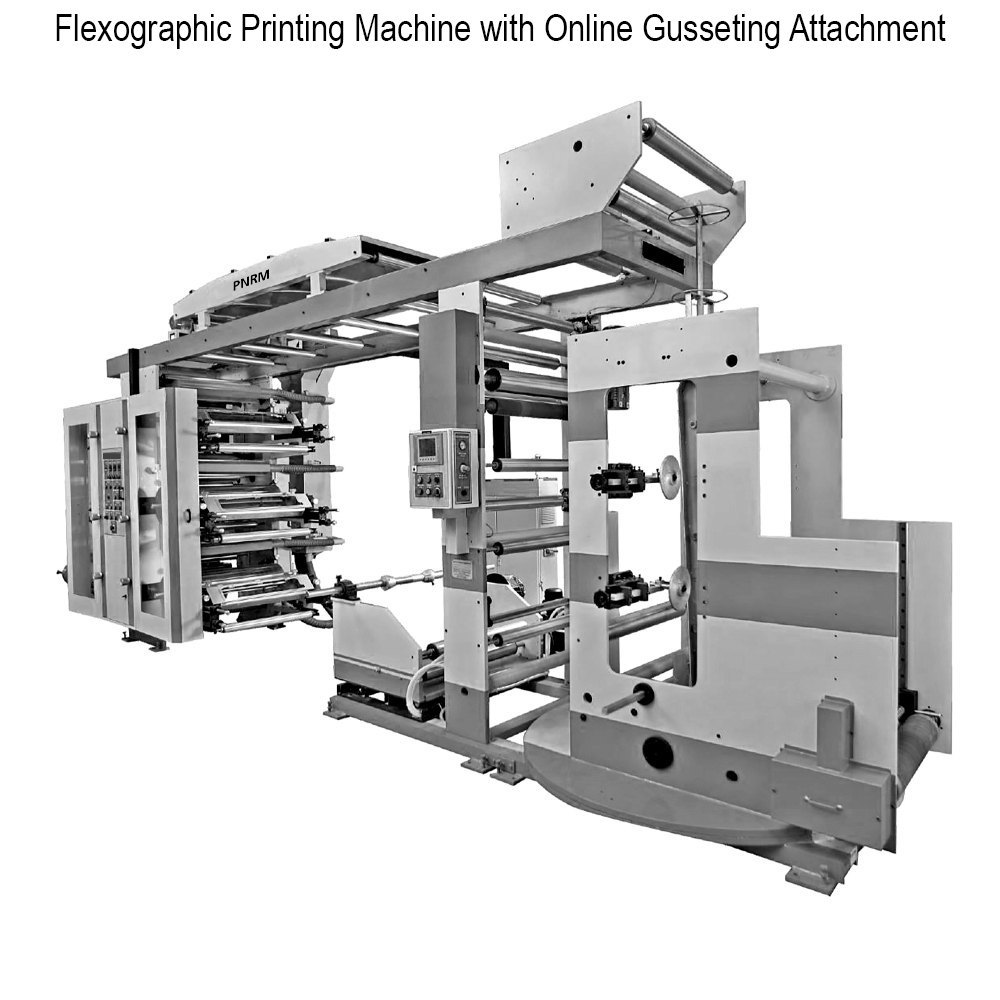 PNRM 8 Colors Flexographic Printing Machine Online Gusseting Attachment ...