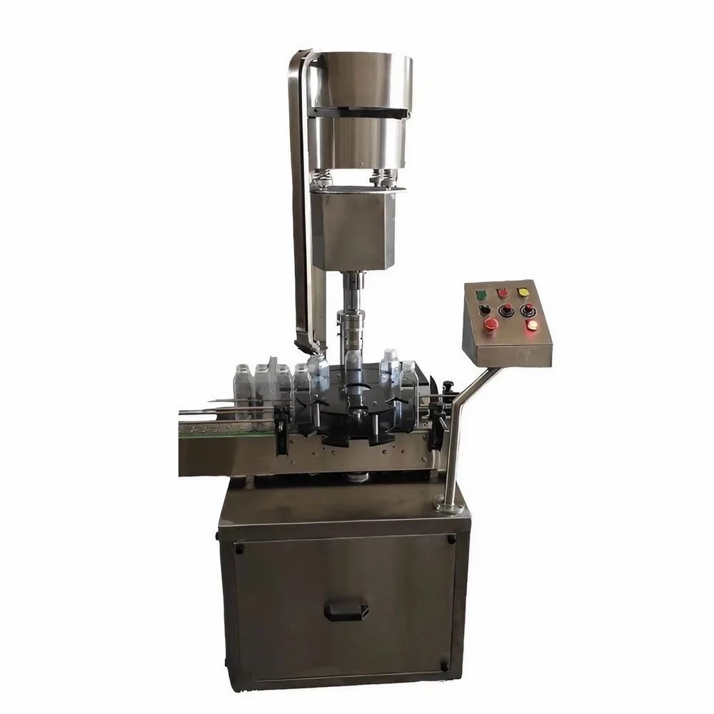 Stainless Steel Automatic Single Head Crown Capping Machine, 80Kg, Production Capacity: 2400 BPH ...