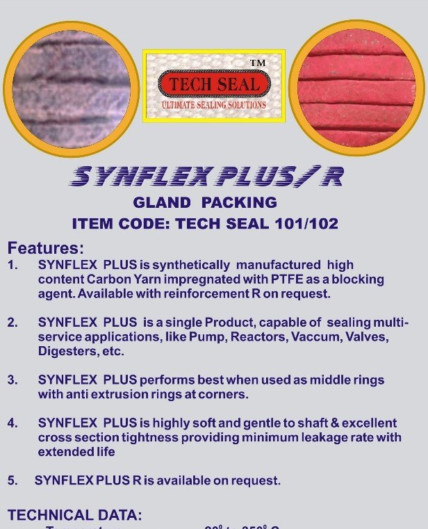 Techseal Synflex Plus /r Gland Packing, Model No.: Synflex Plus/r in ...