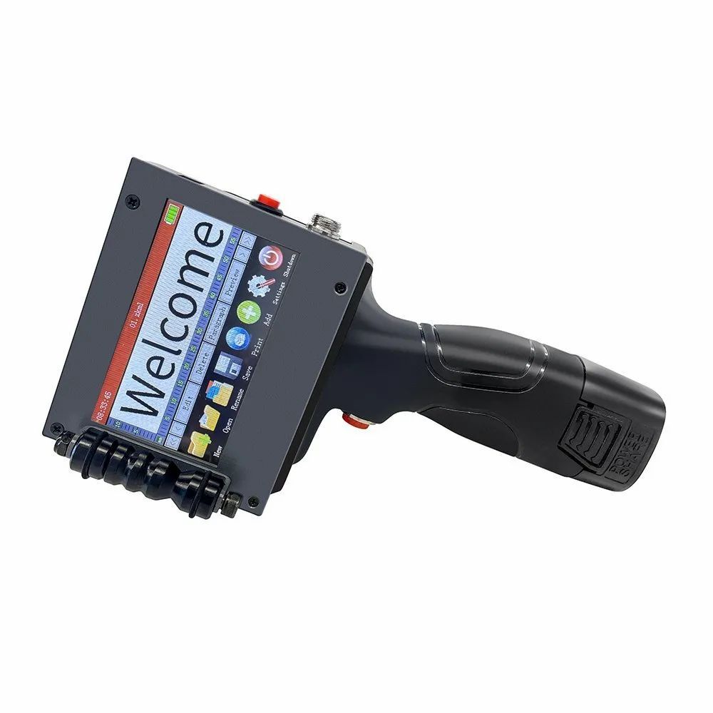 Thermal Ink Jet Printer. Black Handheld Inkjet Machine, Model Name ...