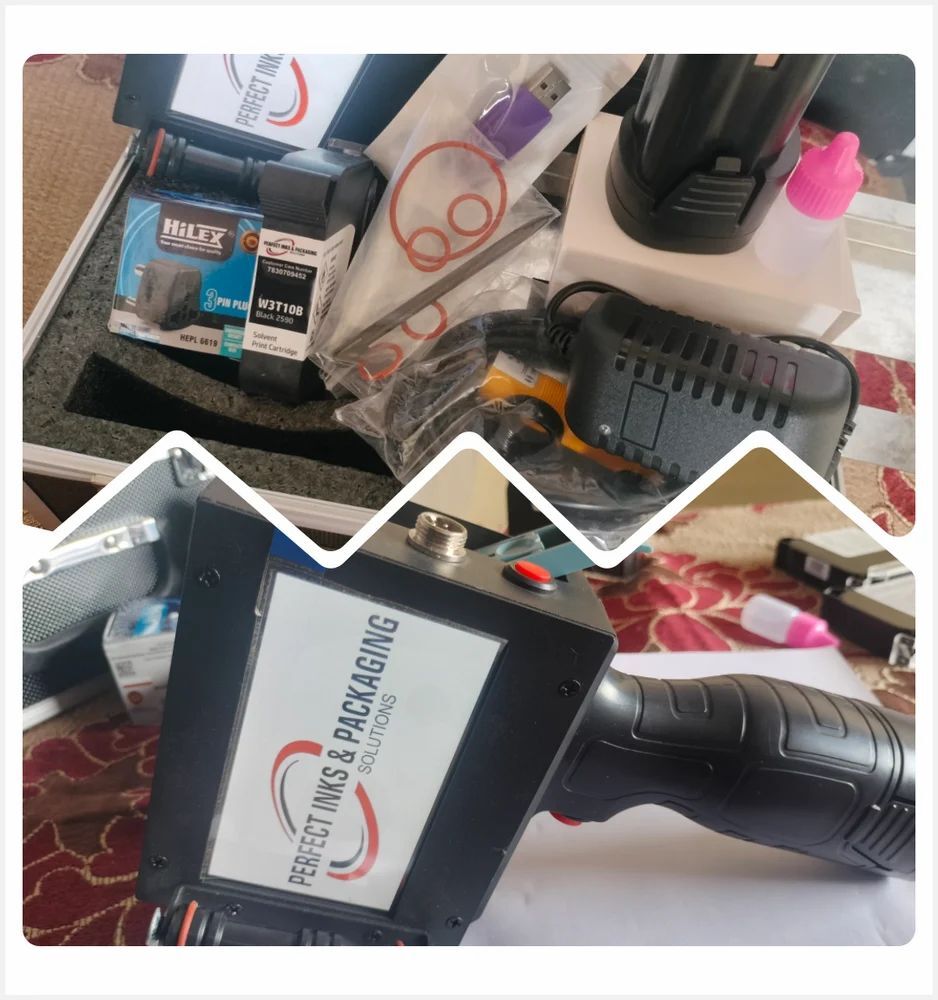 Thermal Ink Jet Printer. Black Handheld Inkjet Machine, Model Name ...