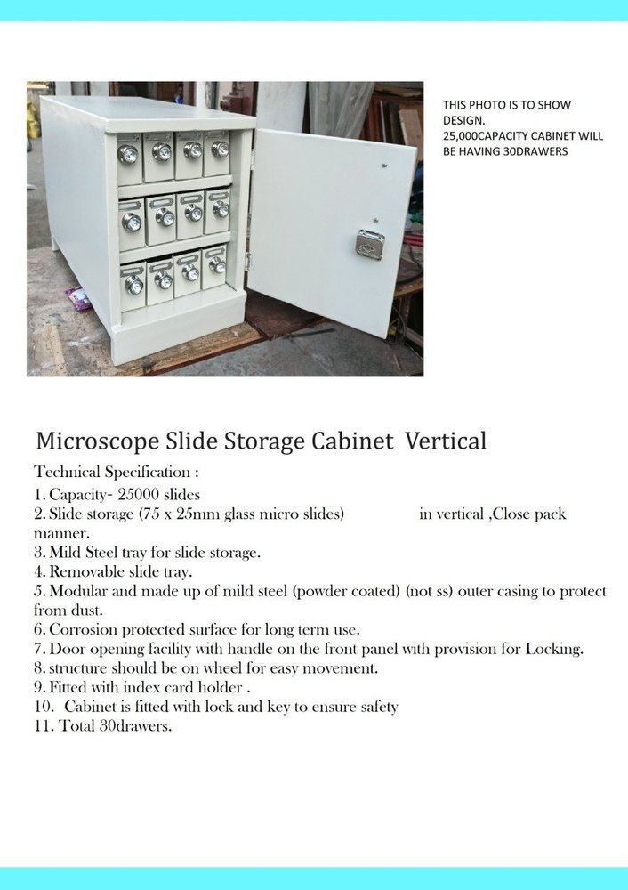 White Mild Steel Microscope Slide Storage Cabinet Vertical Price in ...