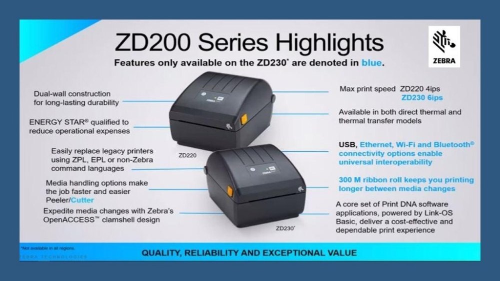 Zebra ZD230, Max. Print Width: 4 Inches, Maximum Print Speed: 4 Inch ...
